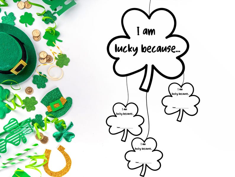St. Patrick's Day Craft Printable, Hanging I Am Lucky Craft for St ...