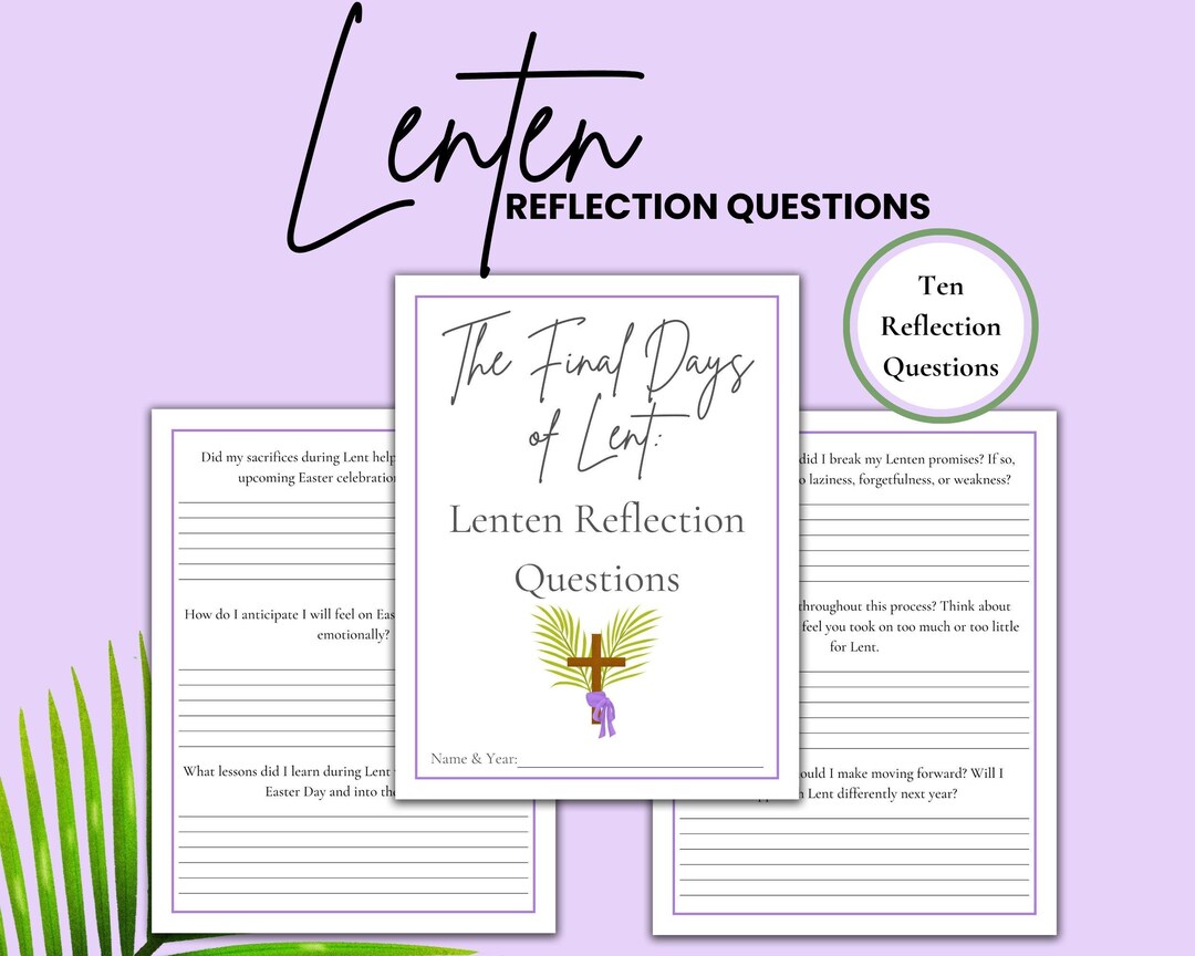 Lent Reflection Questions Printable, the Final Days of Lent Lenten ...