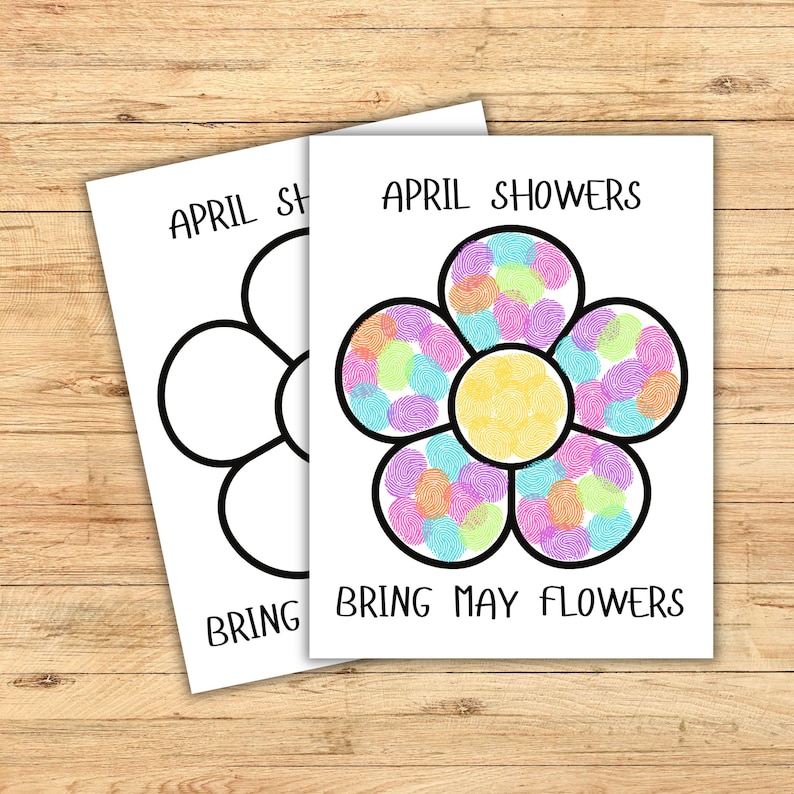 April Showers Bring May Flowers, Spring Craft for Kids, Handprint Art ...