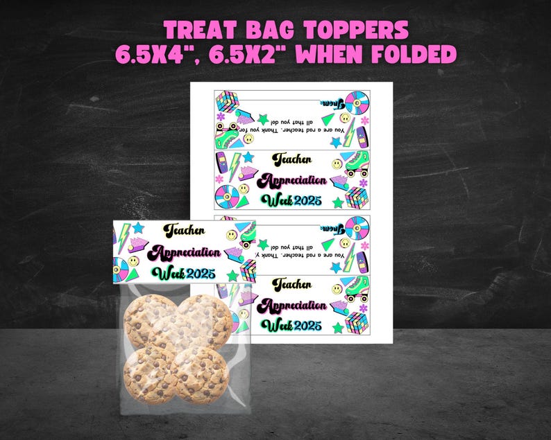 90s Theme Teacher Appreciation Week Treat Bag Topper Printable, Digital ...