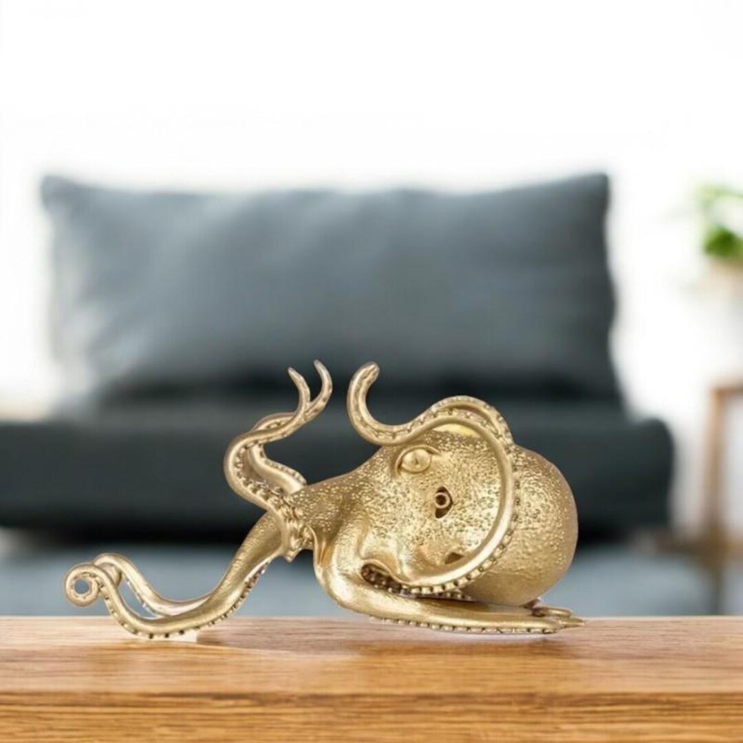 Creative Gold Octopus Mobile Phone Stand Unique Decorative Ornament and ...