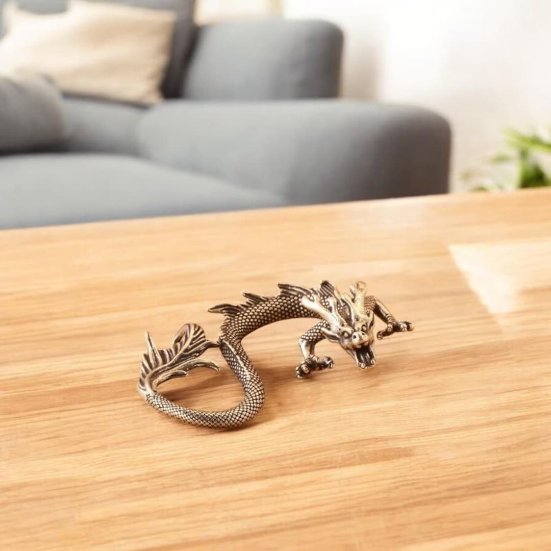 Handmade Brass Dragon Tea Pet Unique Sculpture for Study Living Room or ...