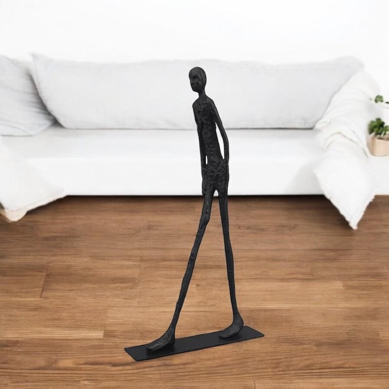 Vintage Bronze Walking Man Sculpture: Giacometti Style Art Decor - Etsy