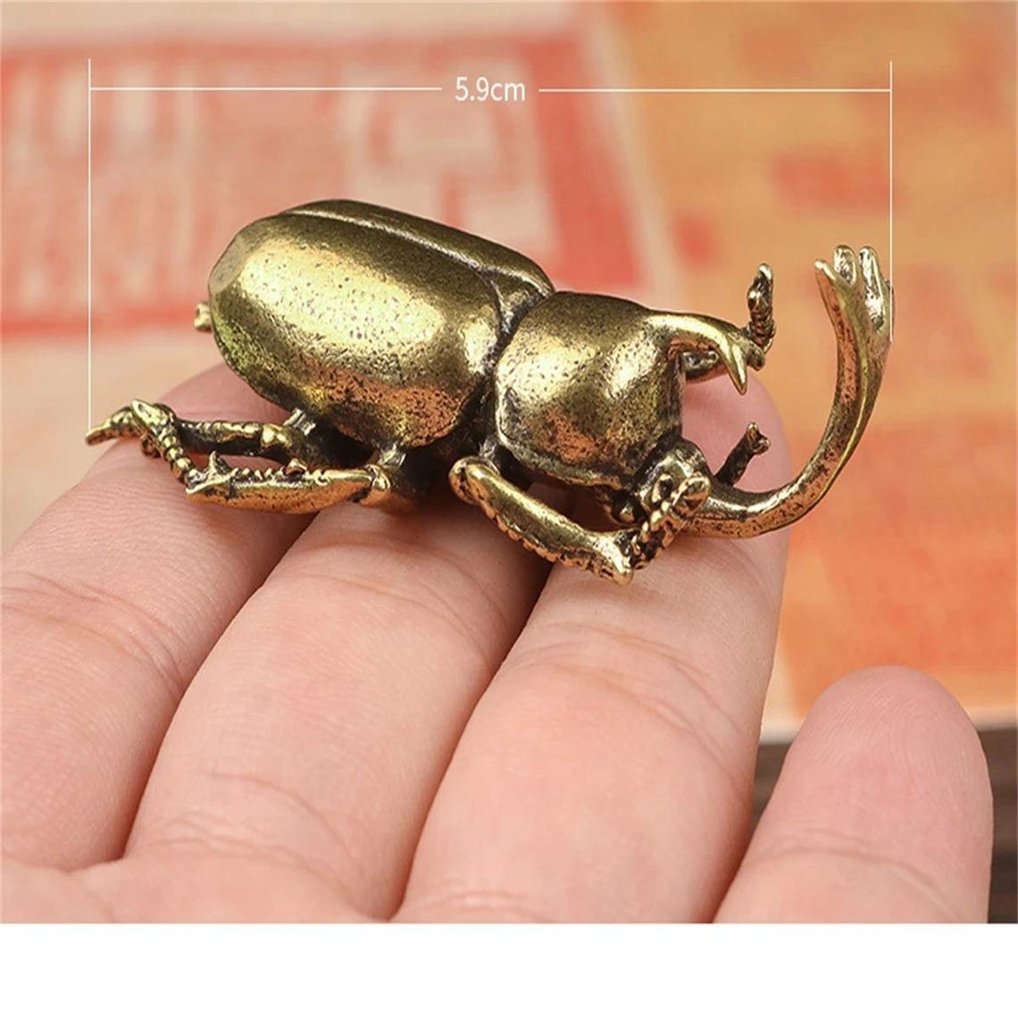 Handmade Brass Beetle Sculpture Set: Copper Insect Tea Pets - Etsy