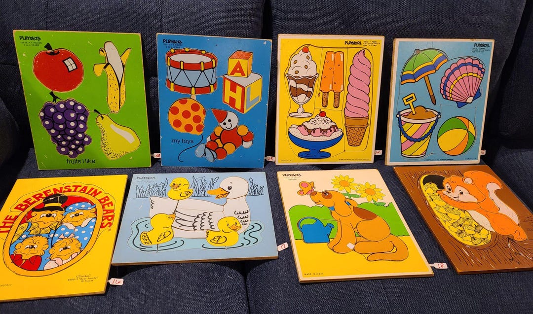 Playskool/connor Wood Puzzles Vintage 70's & 80's. Your Choice Out of 8 ...