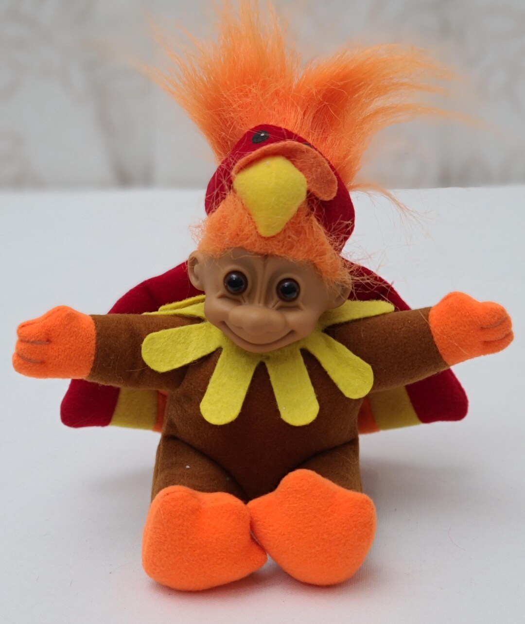 Vintage Soft Sitting 6" Troll in Turkey Costume. - Etsy