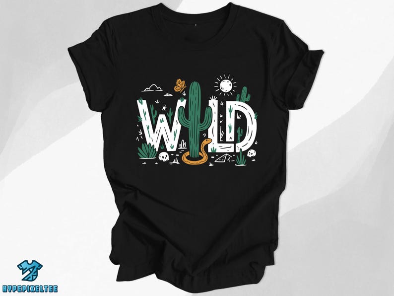 Wild Western Desert Shirt, Cactus Graphic Tee, Aesthetic Snake Shirt ...