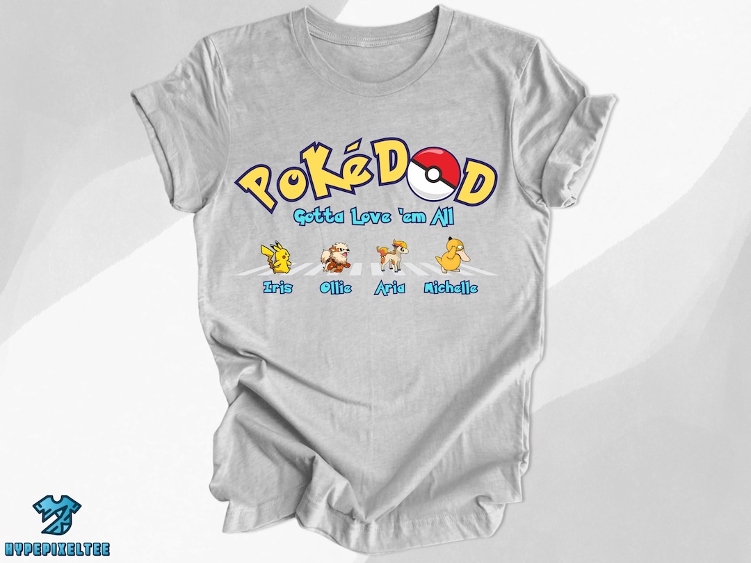 Personalized Pokedad Shirt, Father’s Day Shirt, Pokemon Dad Tee ...