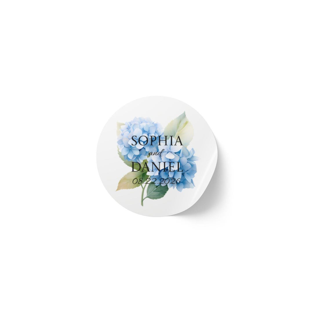 Hydrangea Round Sticker Label Rolls - Etsy