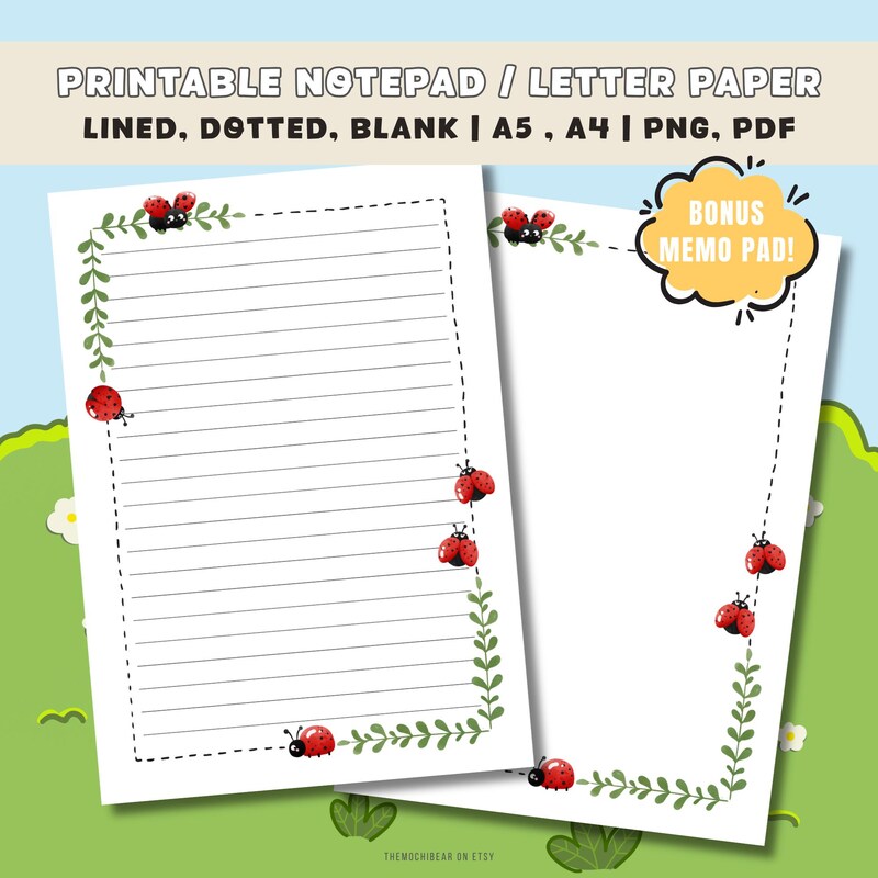 Ladybug Stationary Paper - Etsy