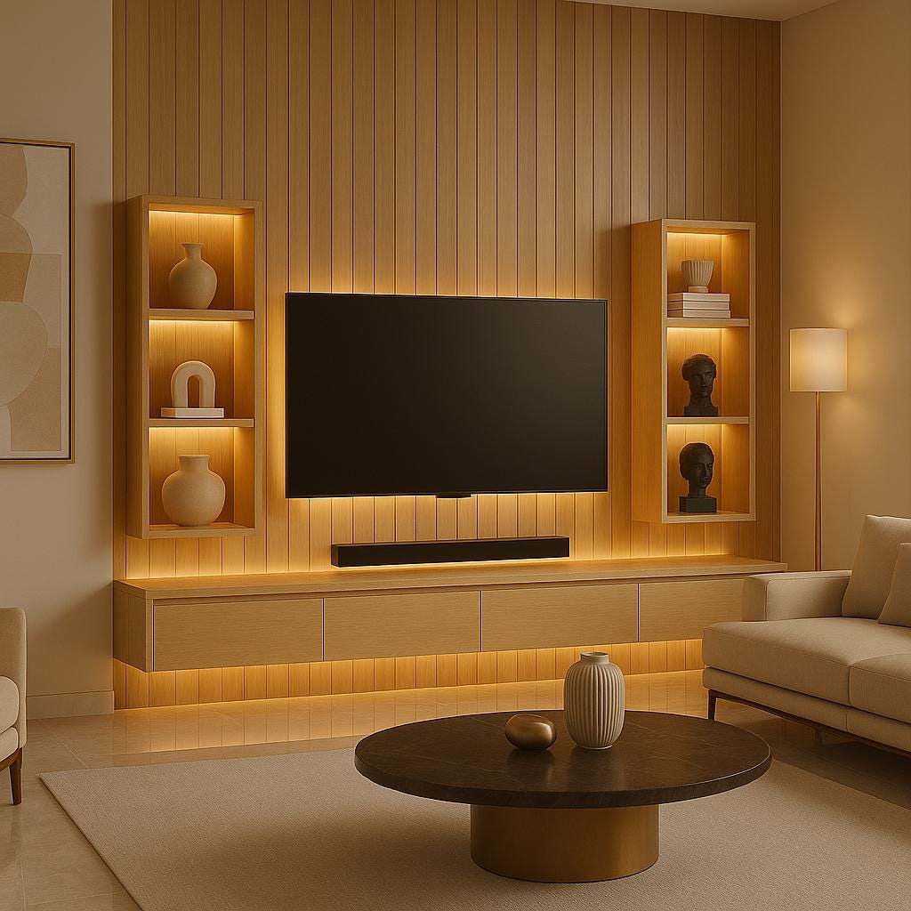Custom TV Wall Unit | 3D Model + Render + Woodworking Plans - Etsy UK