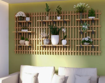 Modular Wall-mounted Shelf System | Customizable 3D Model (SKP + DWG ...