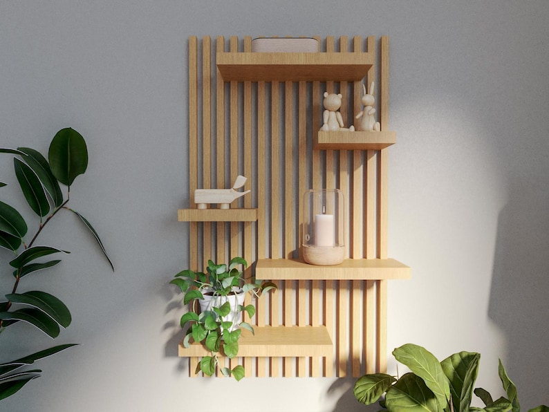 Modern Wall-mounted Shelf | Customizable 3D Model (SKP + DWG + PDF ...