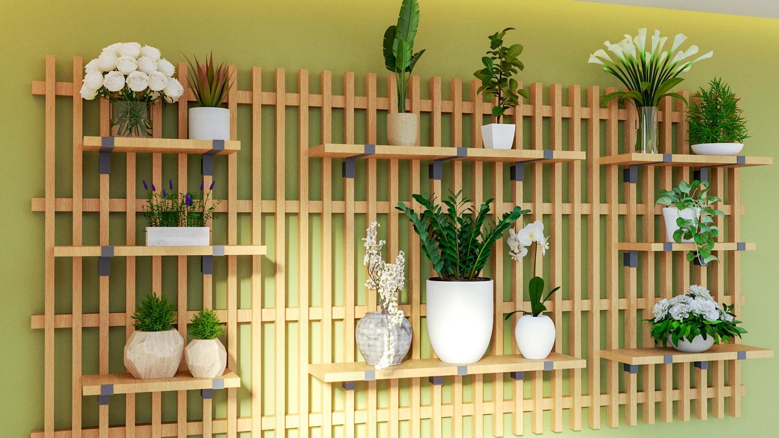 Modular Wall-mounted Shelf System | Customizable 3D Model (SKP + DWG ...