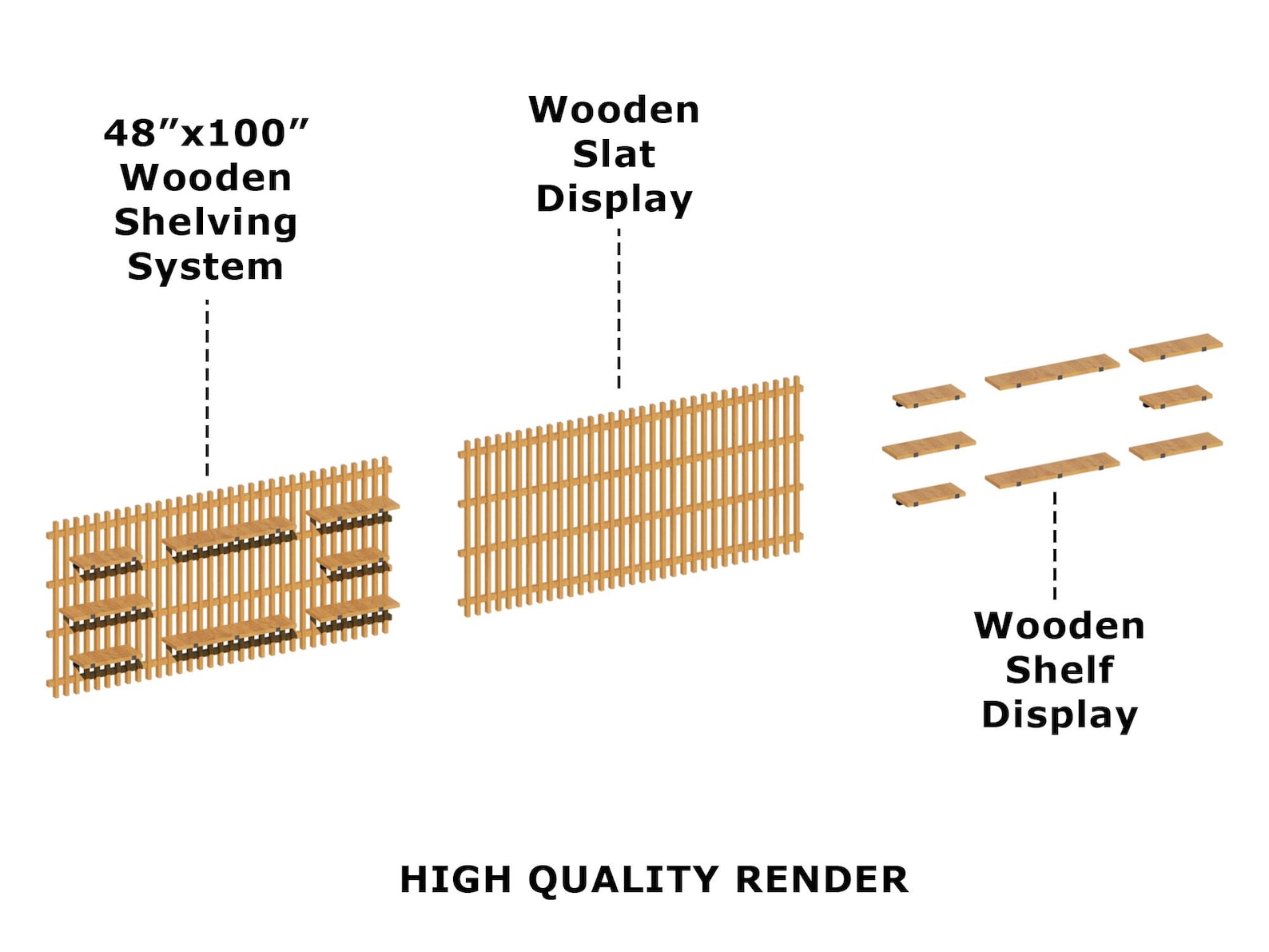 Modular Wall-mounted Shelf System | Customizable 3D Model (SKP + DWG ...