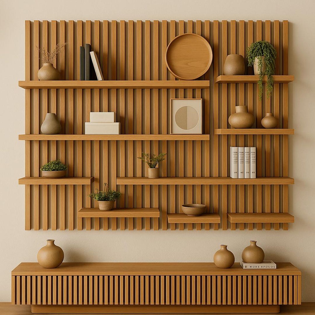 DIY Wall Storage Unit Plans | Modern Wooden Shelf System Blueprints ...