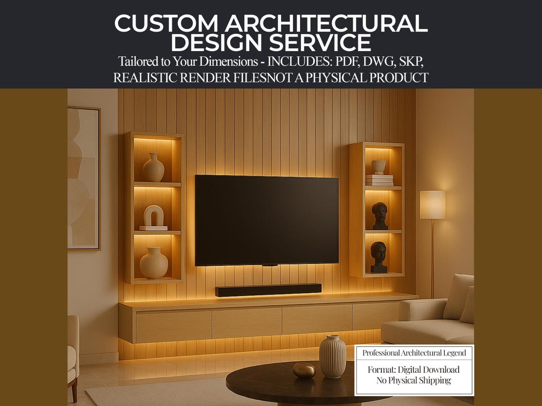 Custom Modern TV Wall Unit Design | Bespoke Living Room Layout ...