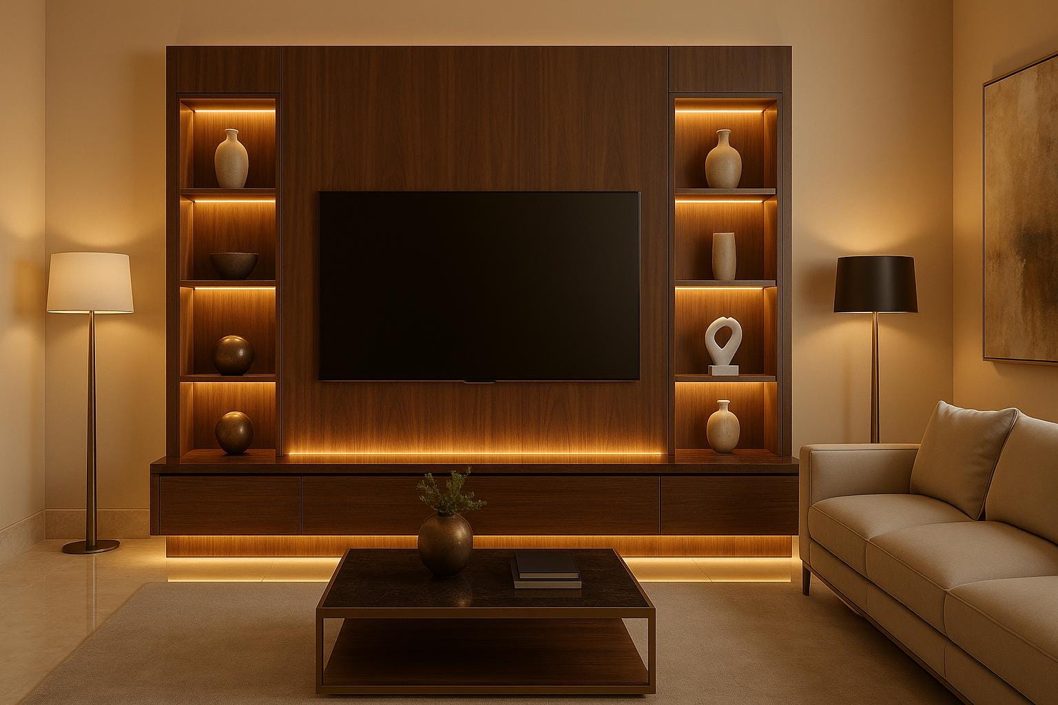 Custom TV Wall Unit | 3D Model + Render + Woodworking Plans - Etsy UK