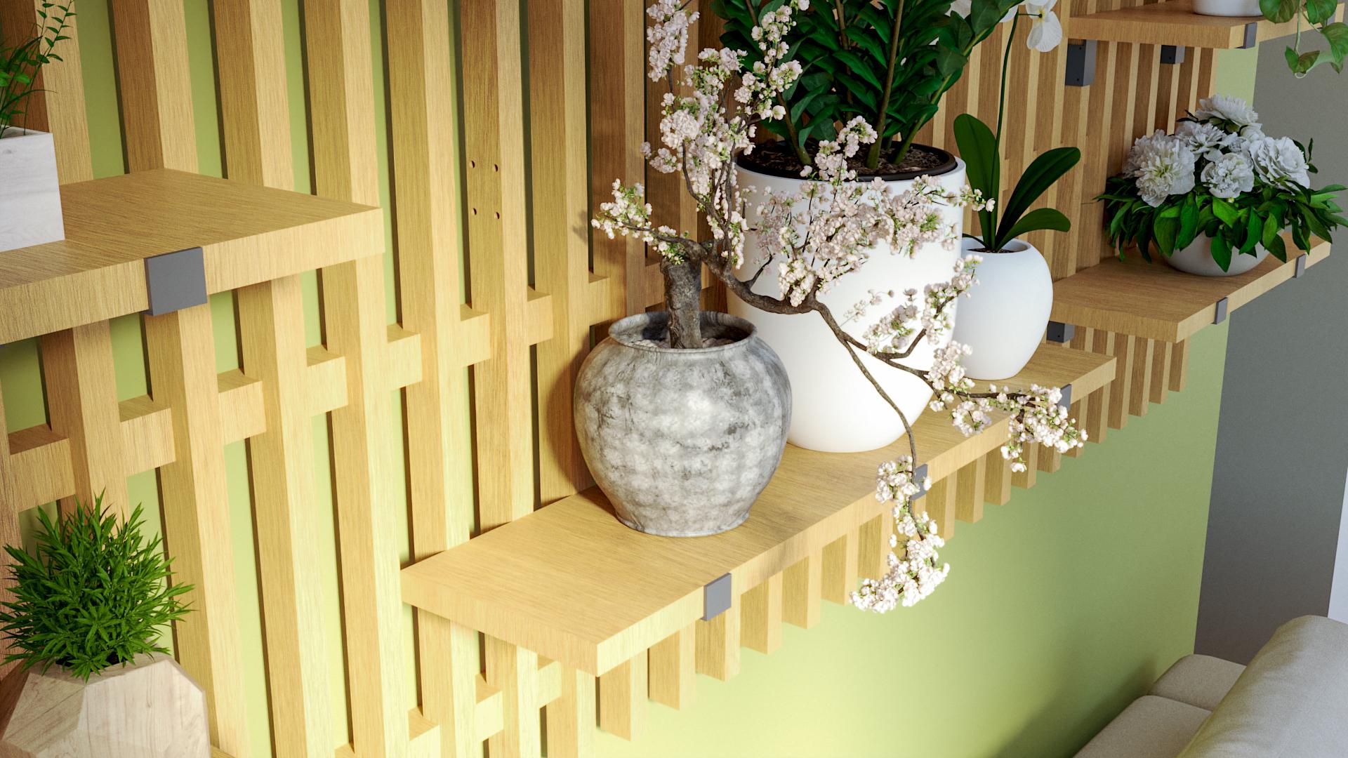 Modular Wall-mounted Shelf System | Customizable 3D Model (SKP + DWG ...