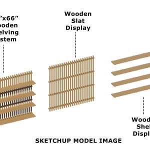 Modern Wall Mounted Shelf | Customizable 3D Model (SKP + DWG + PDF ...