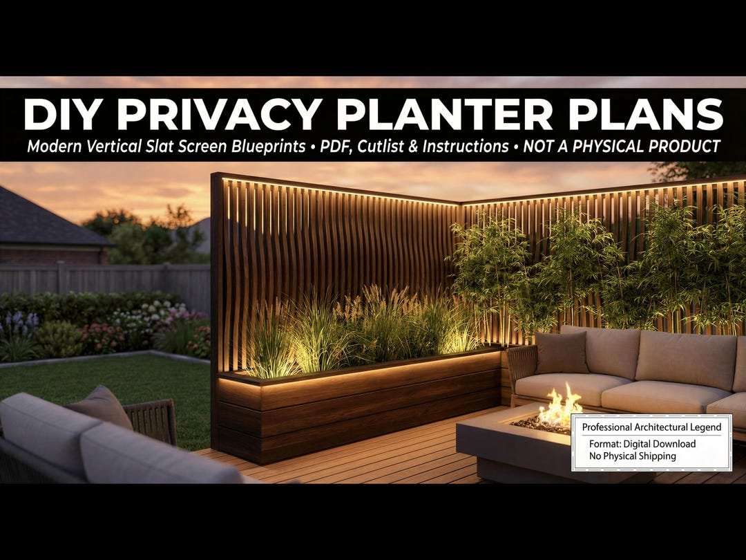 DIY Privacy Planter Box Plans | Modern Outdoor Screen & Trellis ...