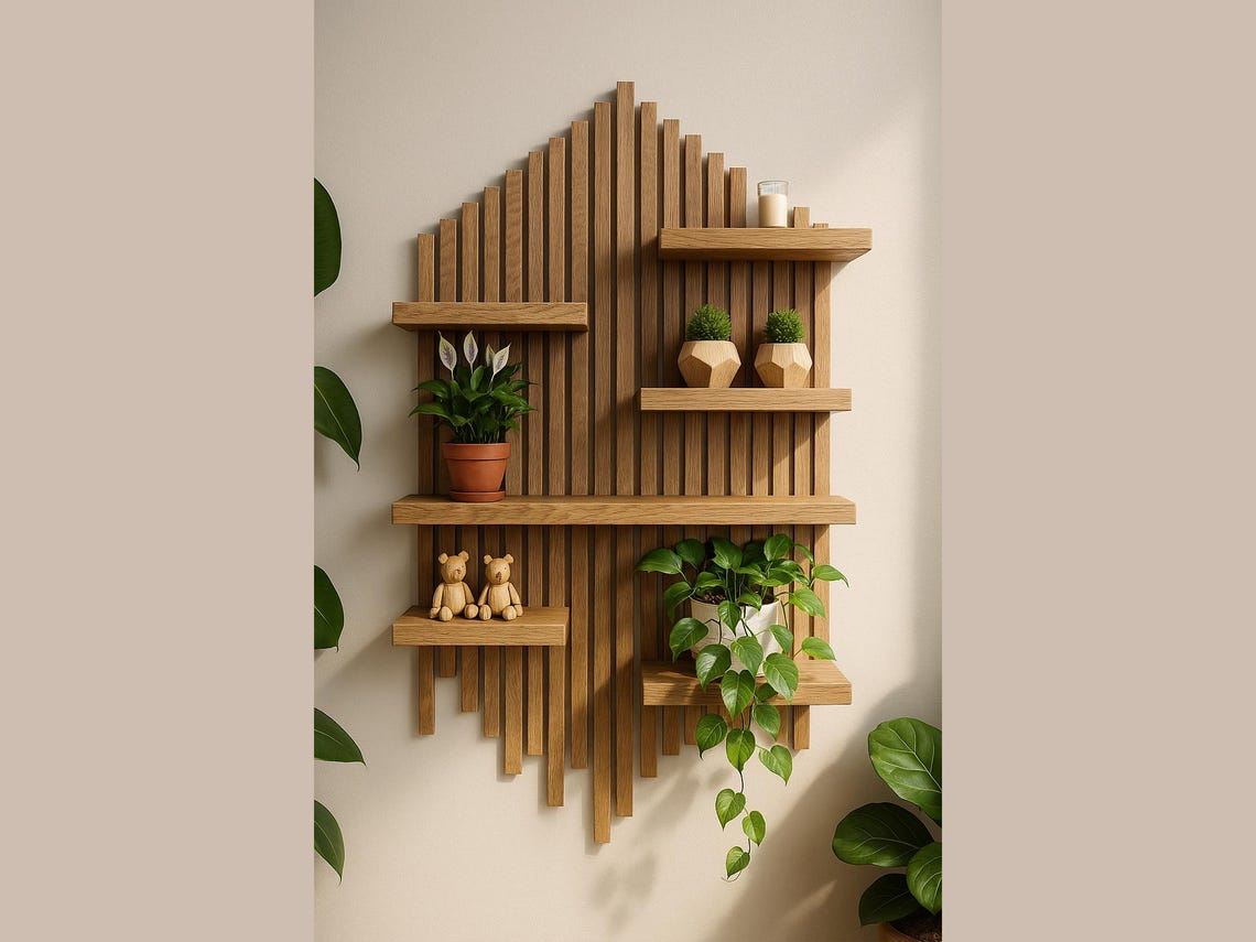 Modern Wall-mounted Shelf | Customizable 3D Model (SKP + DWG + PDF ...