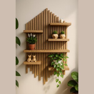 Modern Wall-mounted Shelf | Customizable 3D Model (SKP + DWG + PDF ...