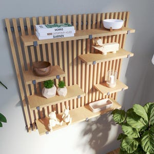 Modern Wall-mounted Shelf | Customizable 3D Model (SKP + DWG + PDF ...