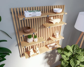 Modern Wall-mounted Shelf | Customizable 3D Model (SKP + DWG + PDF ...