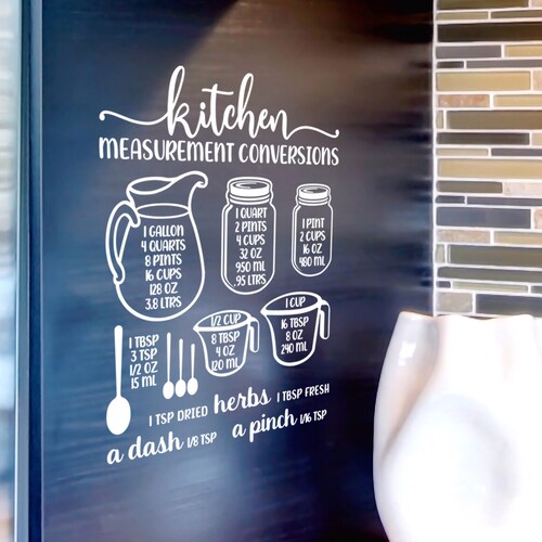 Kitchen Measurements Vinyl Decal Baking Measurement - Etsy