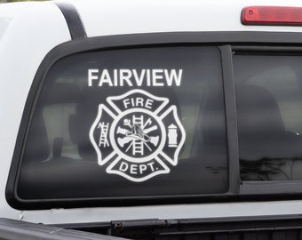 Custom Fire Dept Decal - Etsy