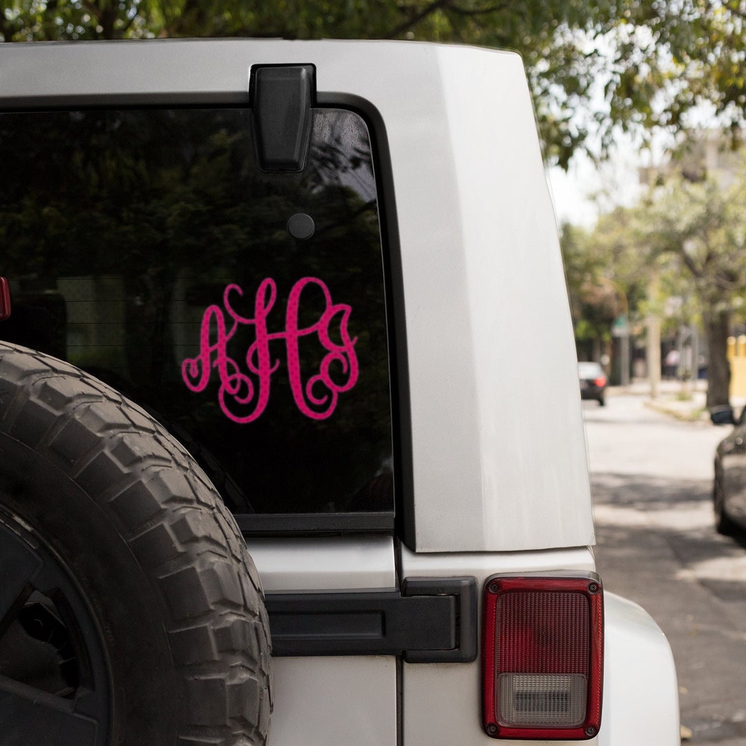 Monogram Car Window Decal | Vinyl Sticker | Monogram Sticker | First ...