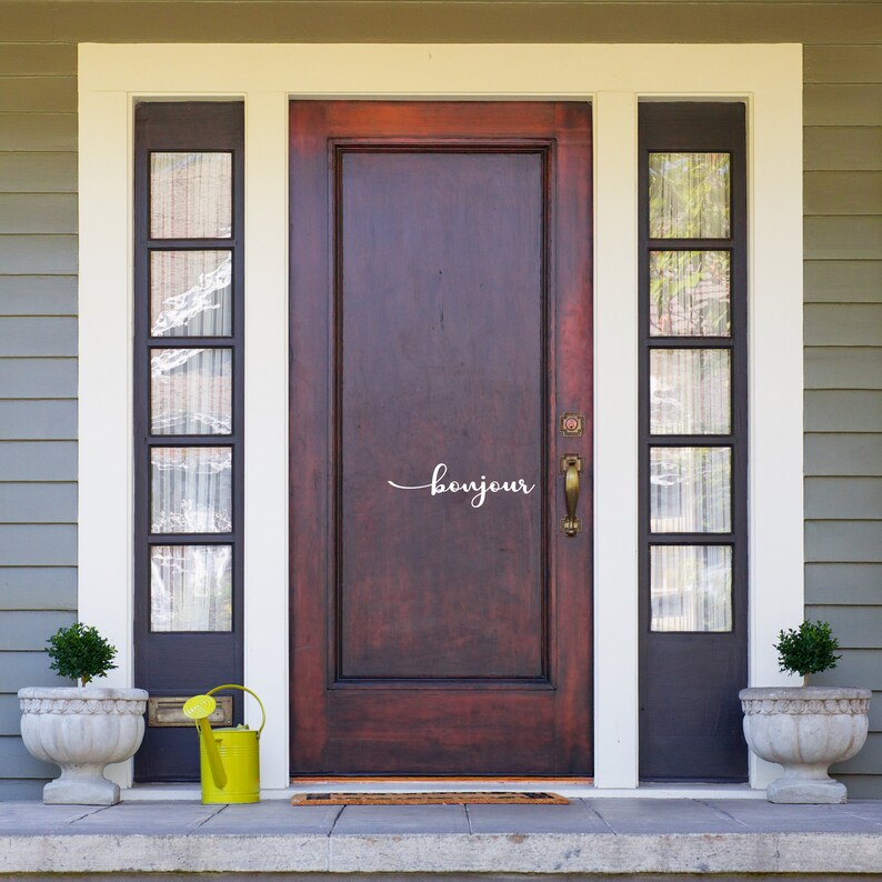 Front Door Decal Bonjour Door Vinyl Vinyl Decal Front Door | Etsy