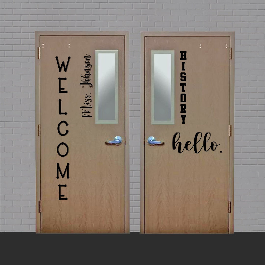 Classroom Door Decal Welcome Sign Teacher Name Custom Text - Etsy