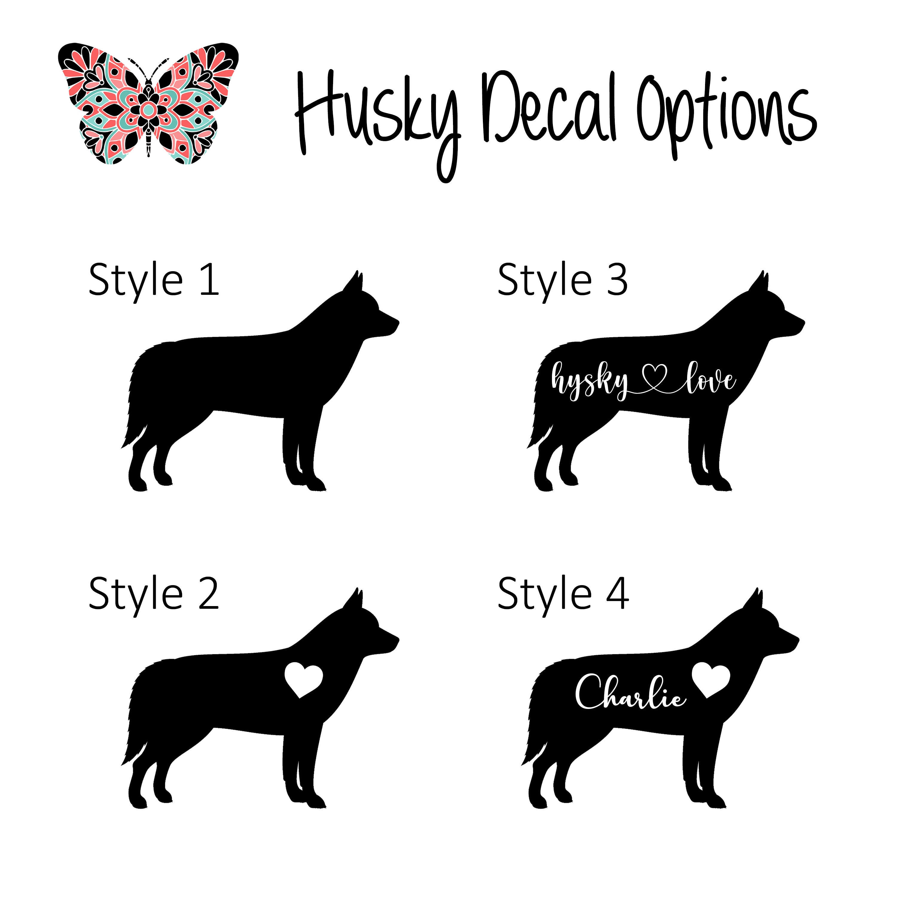 Husky Love Vinyl Decal Husky Heart Dog Lover decal | Etsy