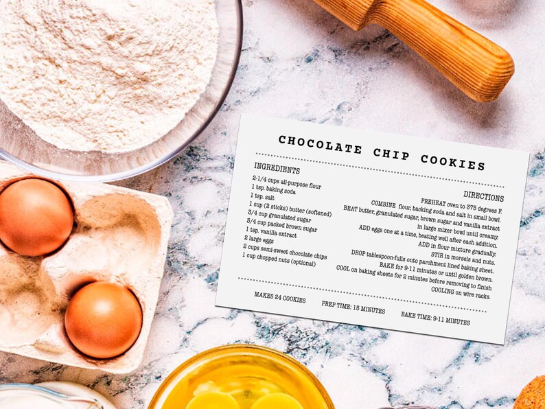 SIMPLE Recipe Card Template – Editable in Canva | Printable Modern ...
