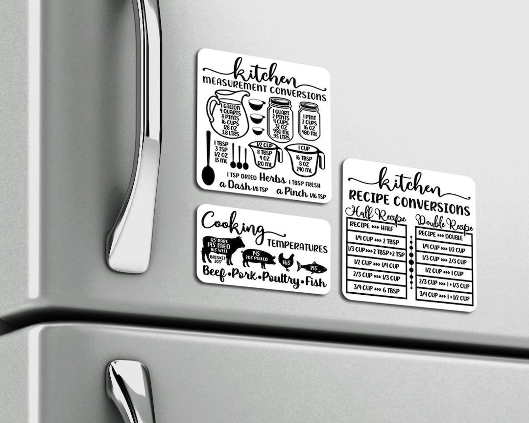 CLEARANCE! 3 Refrigerator Magnet Bundle ~ Kitchen Measurement & Recipe ...