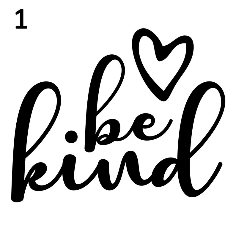 Be Kind Heart Vinyl Decal Kindness Sticker Permanent - Etsy