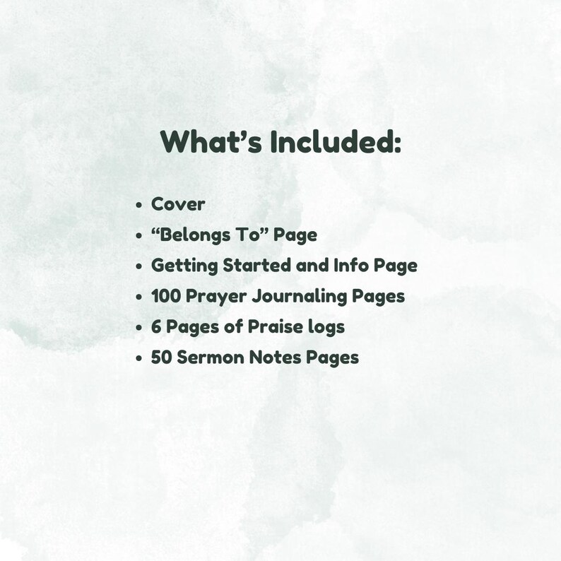 Prayer Journal Printable, Sermon Notes, Christian Faith Resource - Etsy