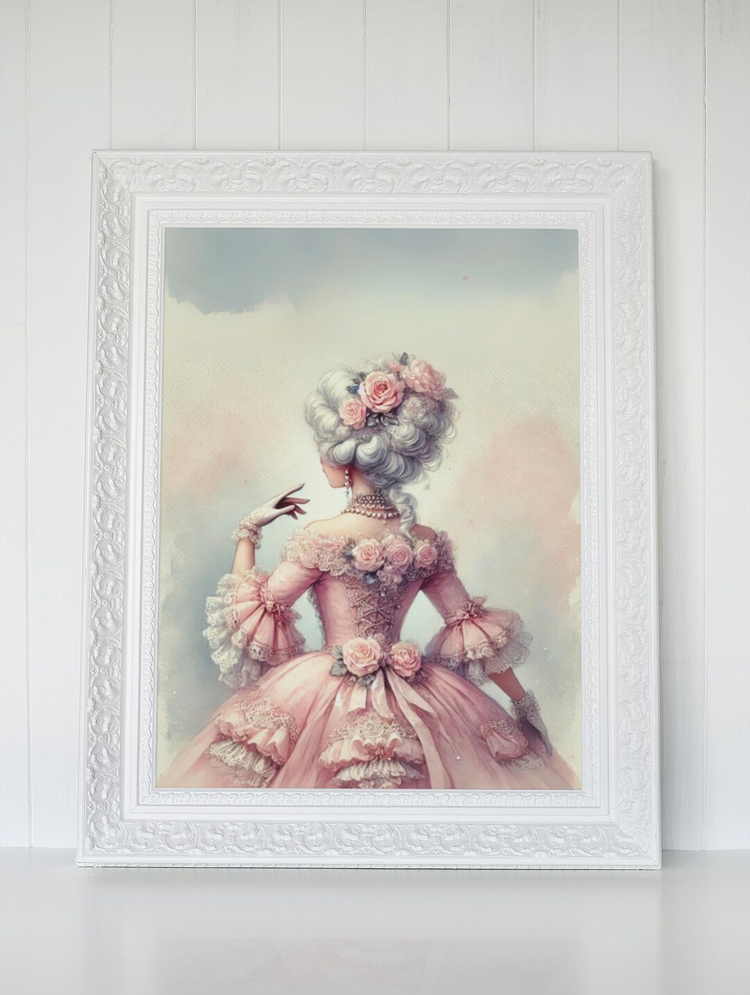 Rococo Baroque Pastel Printable Wall Art, Pink Room Wall Decor, 18th ...