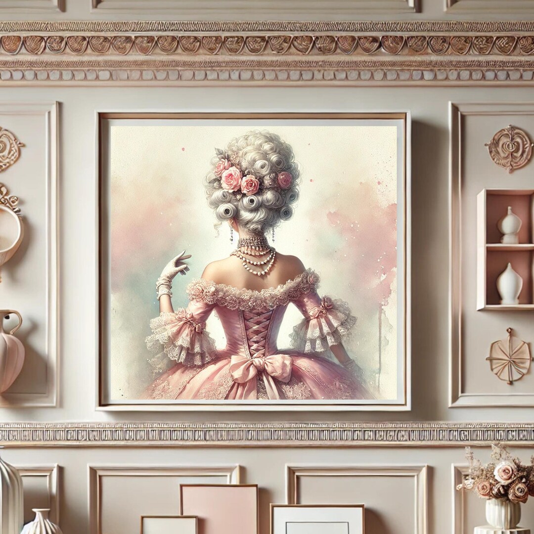 Rococo Baroque Pastel Printable Wall Art, Pink Room Wall Decor, 18th ...