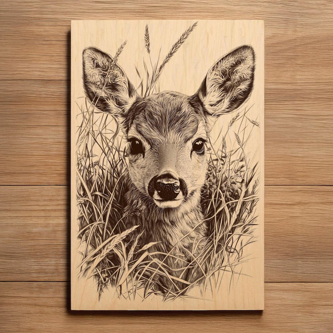 Deer Laser Engraving File - Ready to Engrave PNG - Deer Spotted in the ...