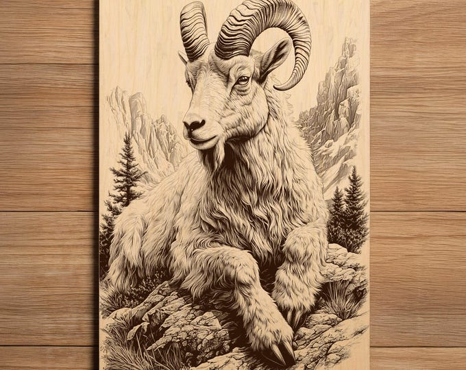 Mountain Goat Laser Engrave File: Wildlife Art (digital Download ...