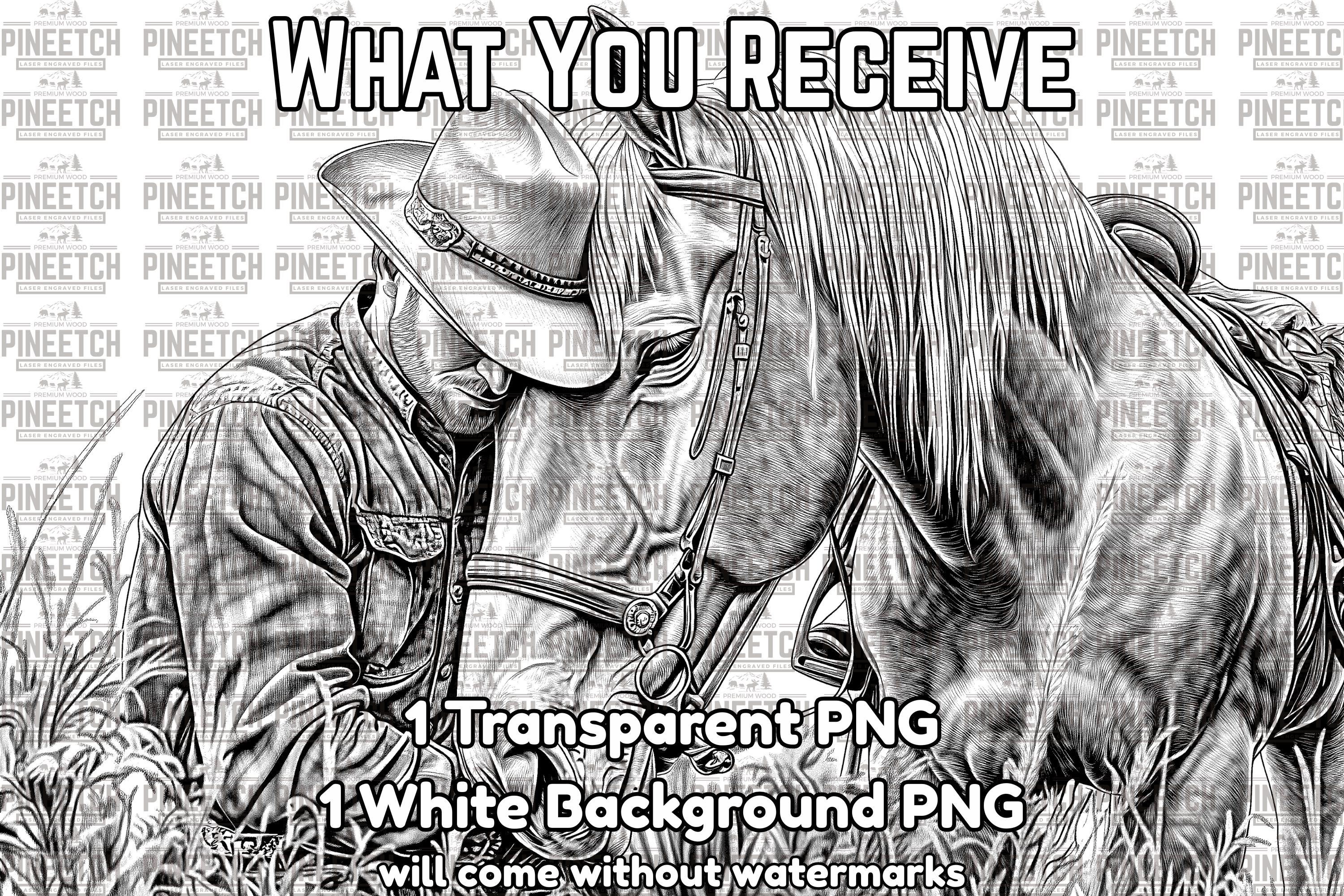 Cowboy Laser Engraving File - Ready to Engrave PNG - Western Wilderness ...
