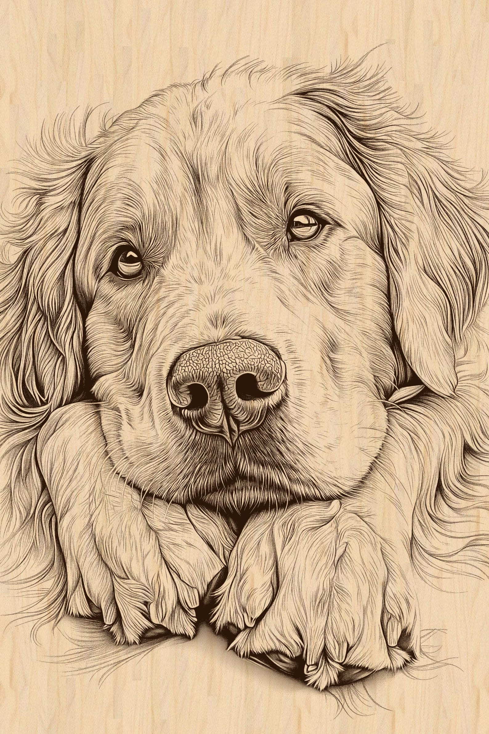 Golden Retriever Laser Engraving File - Ready to Engrave PNG - Farm Dog ...