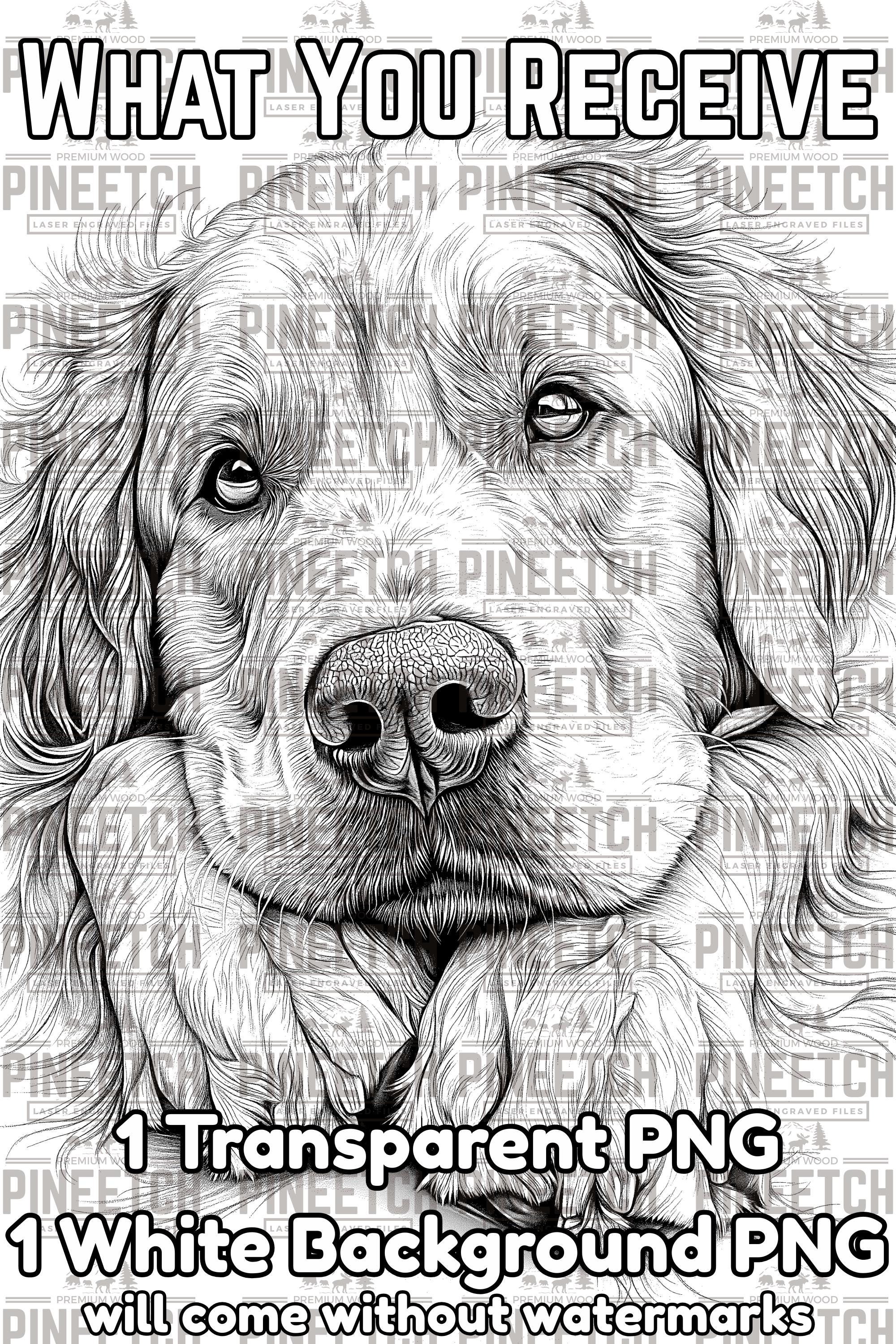Golden Retriever Laser Engraving File - Ready to Engrave PNG - Farm Dog ...