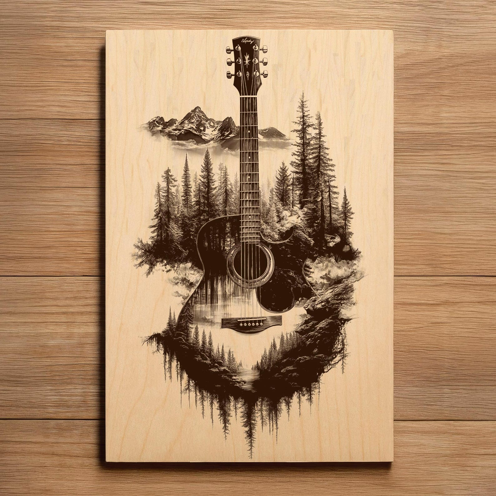 Guitar Laser Engraving File - Ready to Engrave PNG & SVG - Double ...