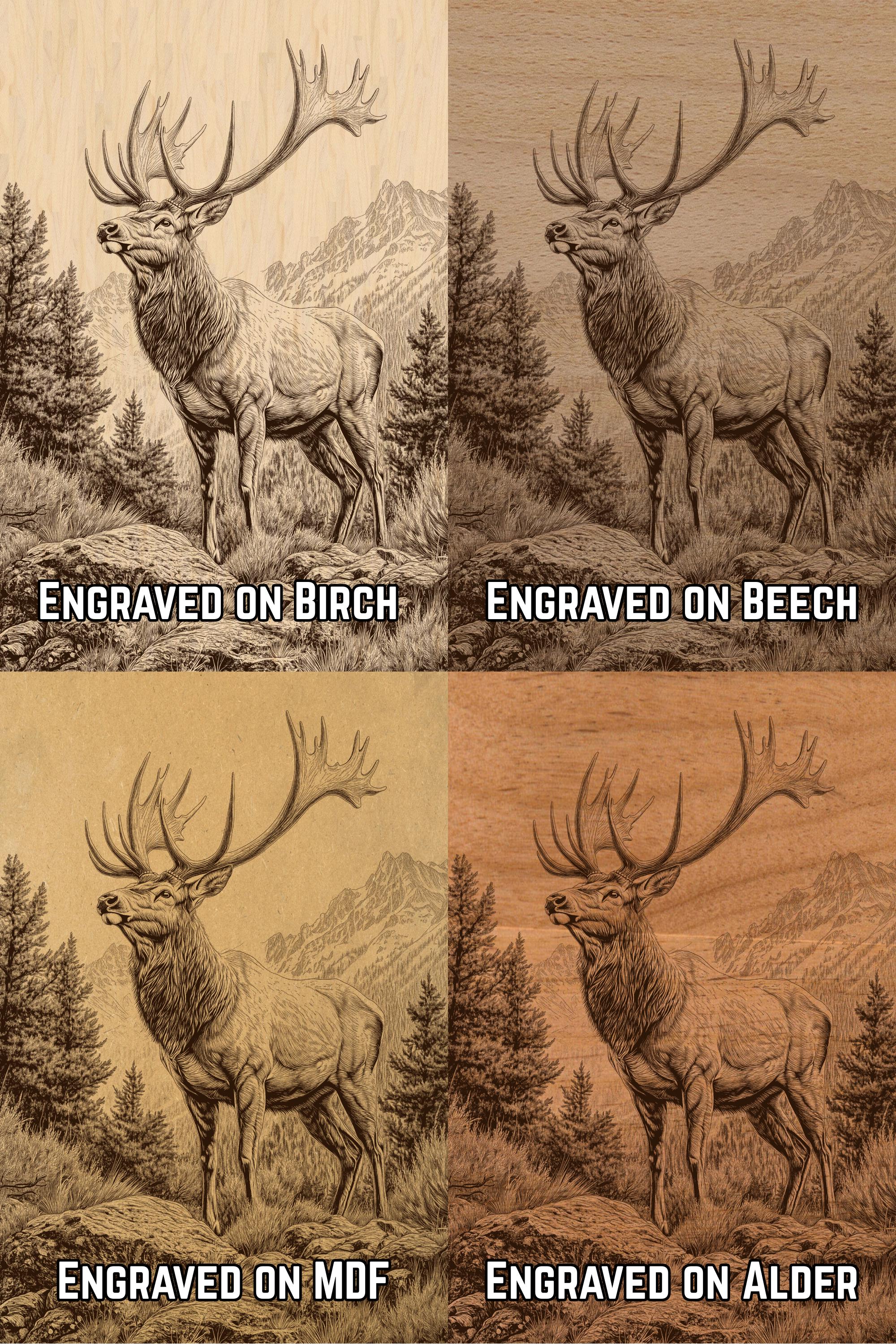 Elk Laser Engraving File - Ready to Engrave PNG - Lone Elk in ...