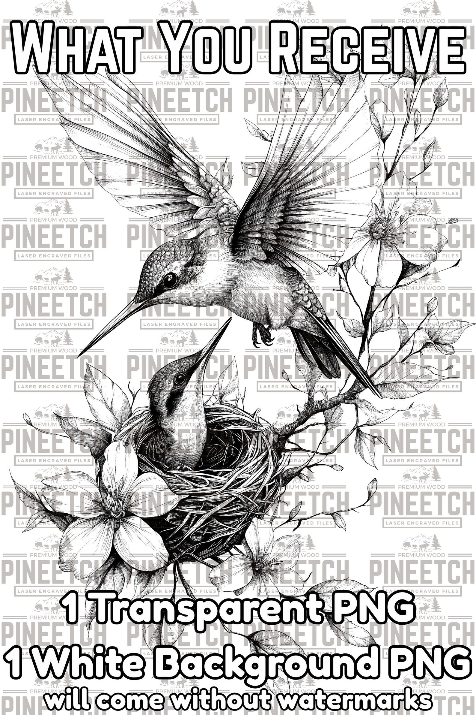 Hummingbird Laser Engraving File - Ready to Engrave PNG - Bird ...