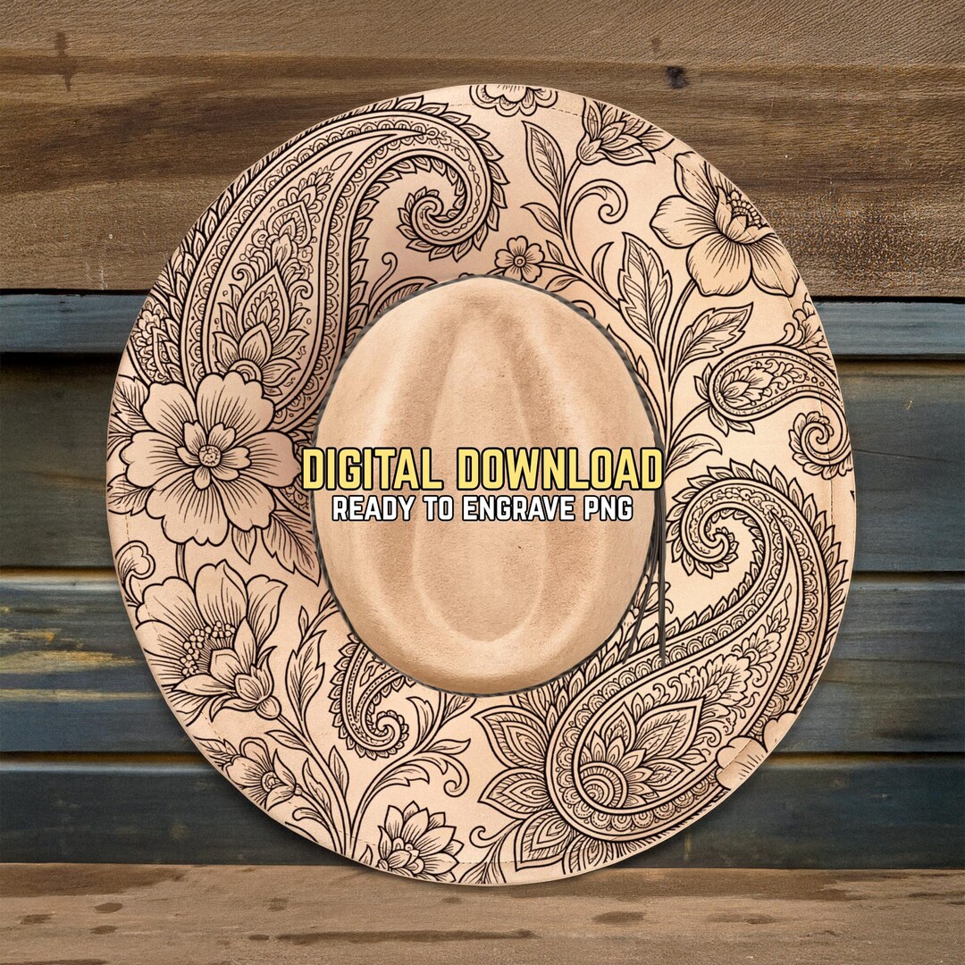 Paisley Hat Burning Design - Ready to Engrave PNG - Western - Country ...